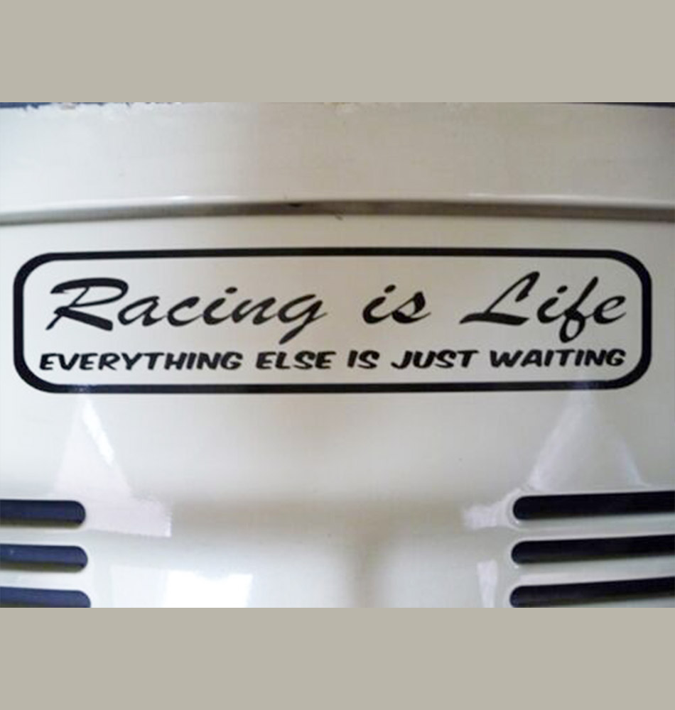 Racing is Life (Steve McQueen Le Mans Quote) Sticker – Slook – Stickers ...